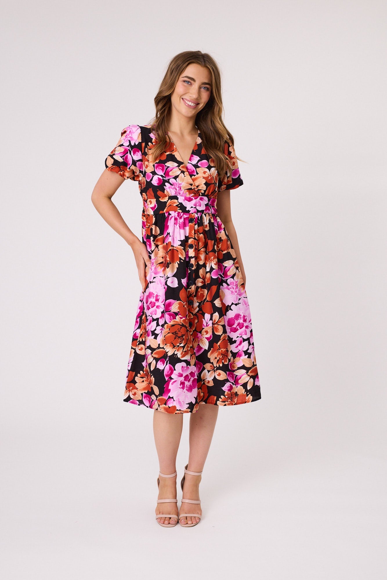 Hazel Mock Crossover Dress - Black – Get it On!